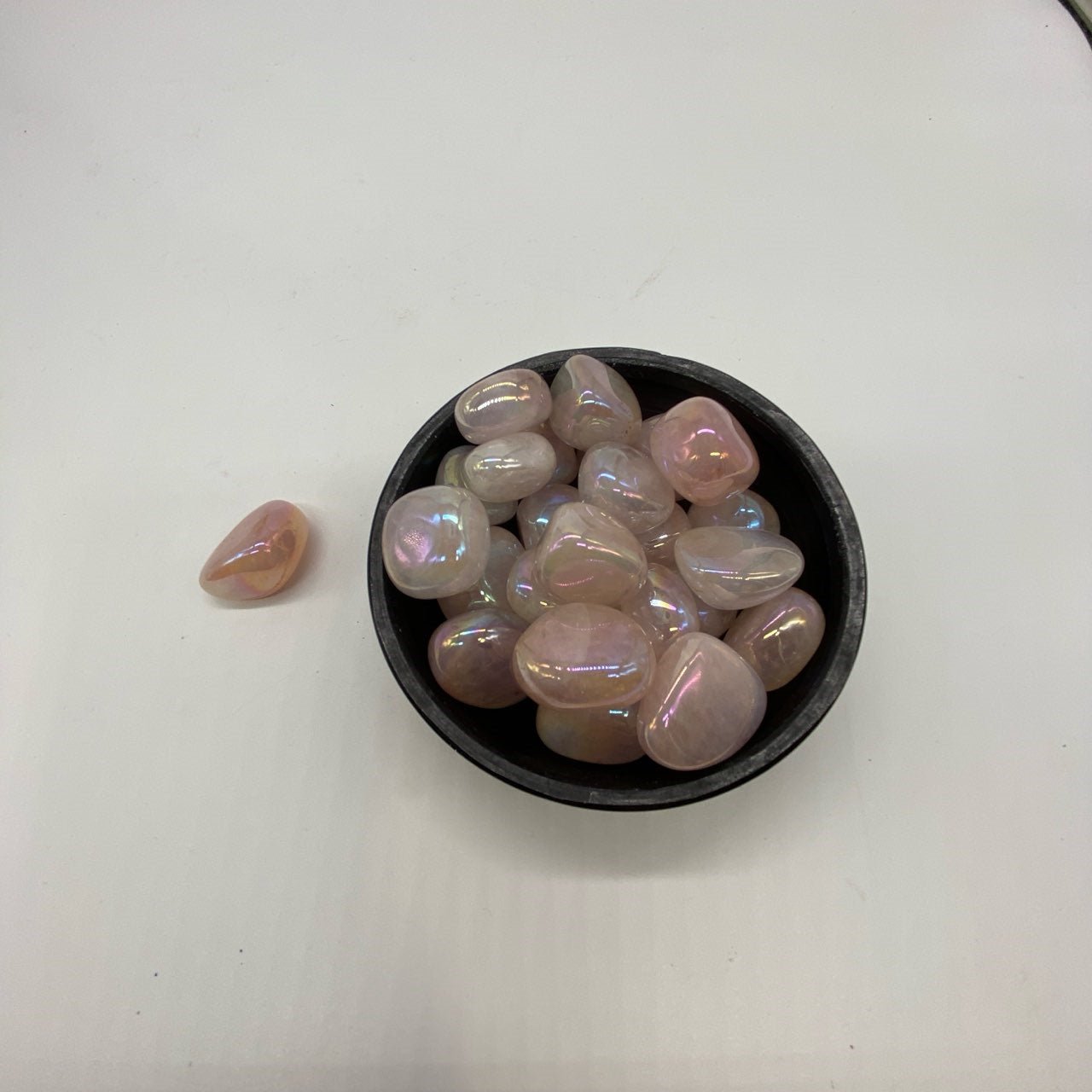 Rainbow Rose Quartz Tumbled Stone | Metaphysical Gemstones