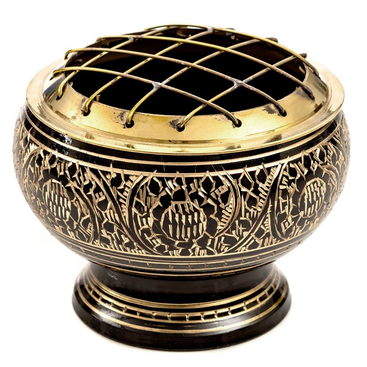 Brass Screen Floral Burner Set