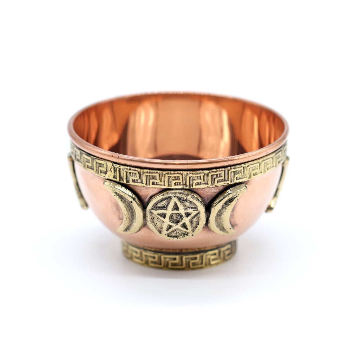 Copper triple moon offering bowl