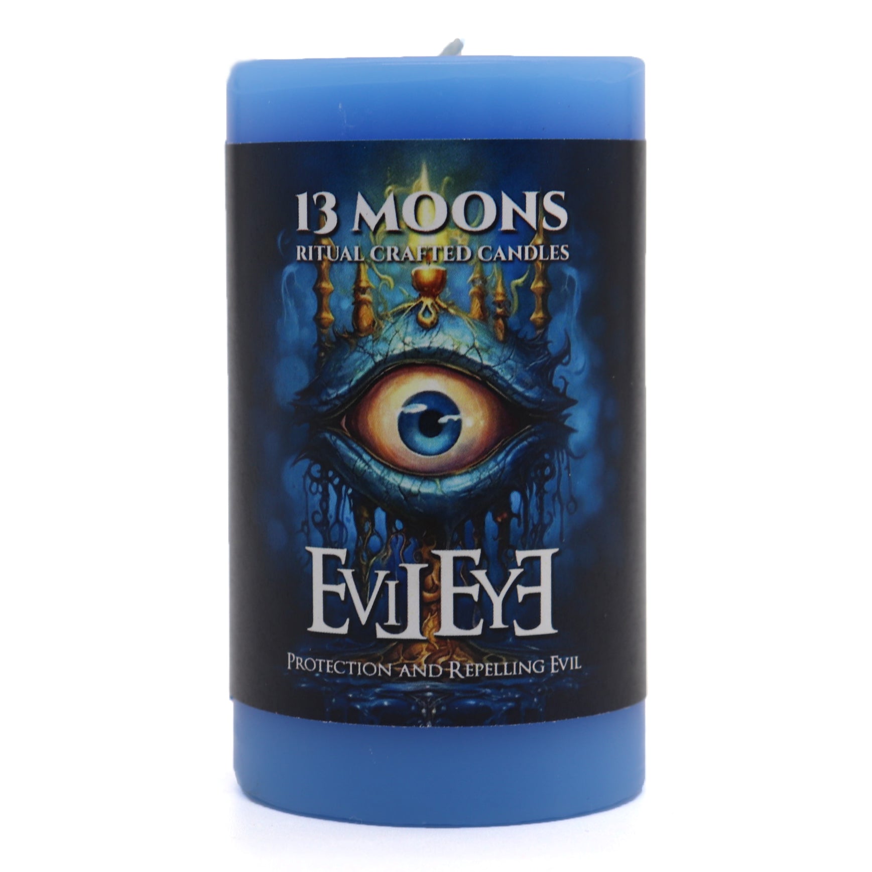 Evil Eye Spell Candle Small Pillar | Wiccan Altar Candles | Spell Candles