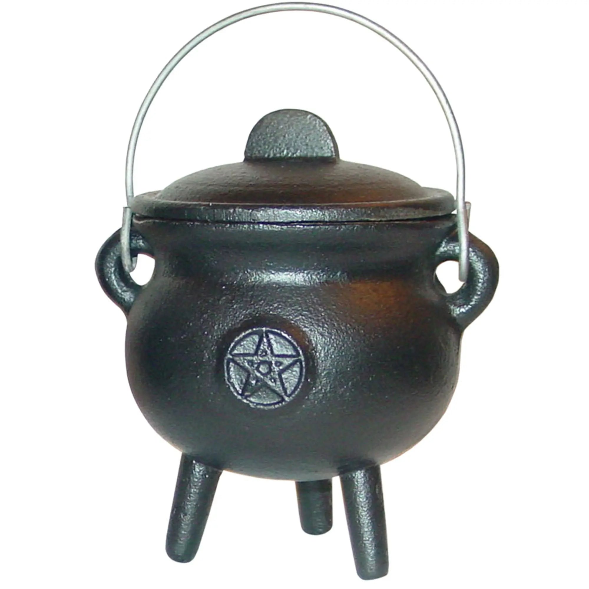 4 inch Cast Iron Pentacle Cauldron