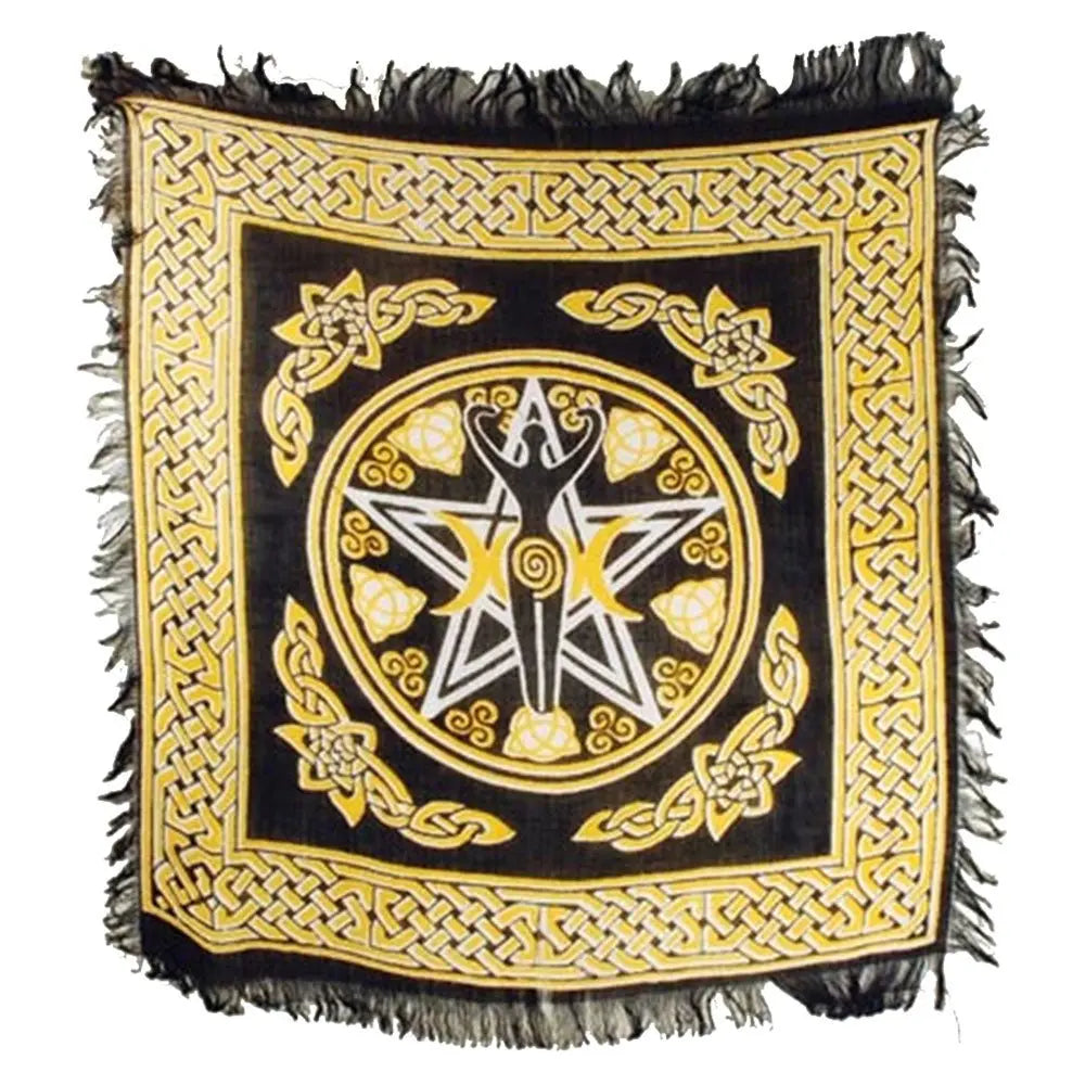 Pentacle Spiral Goddess Altar Cloth