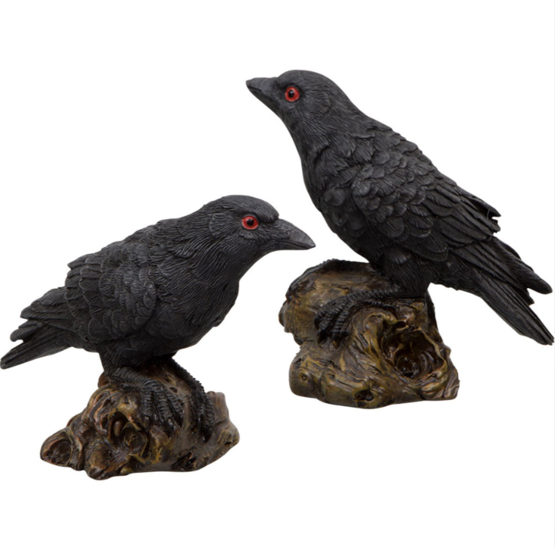 Raven Statue Set