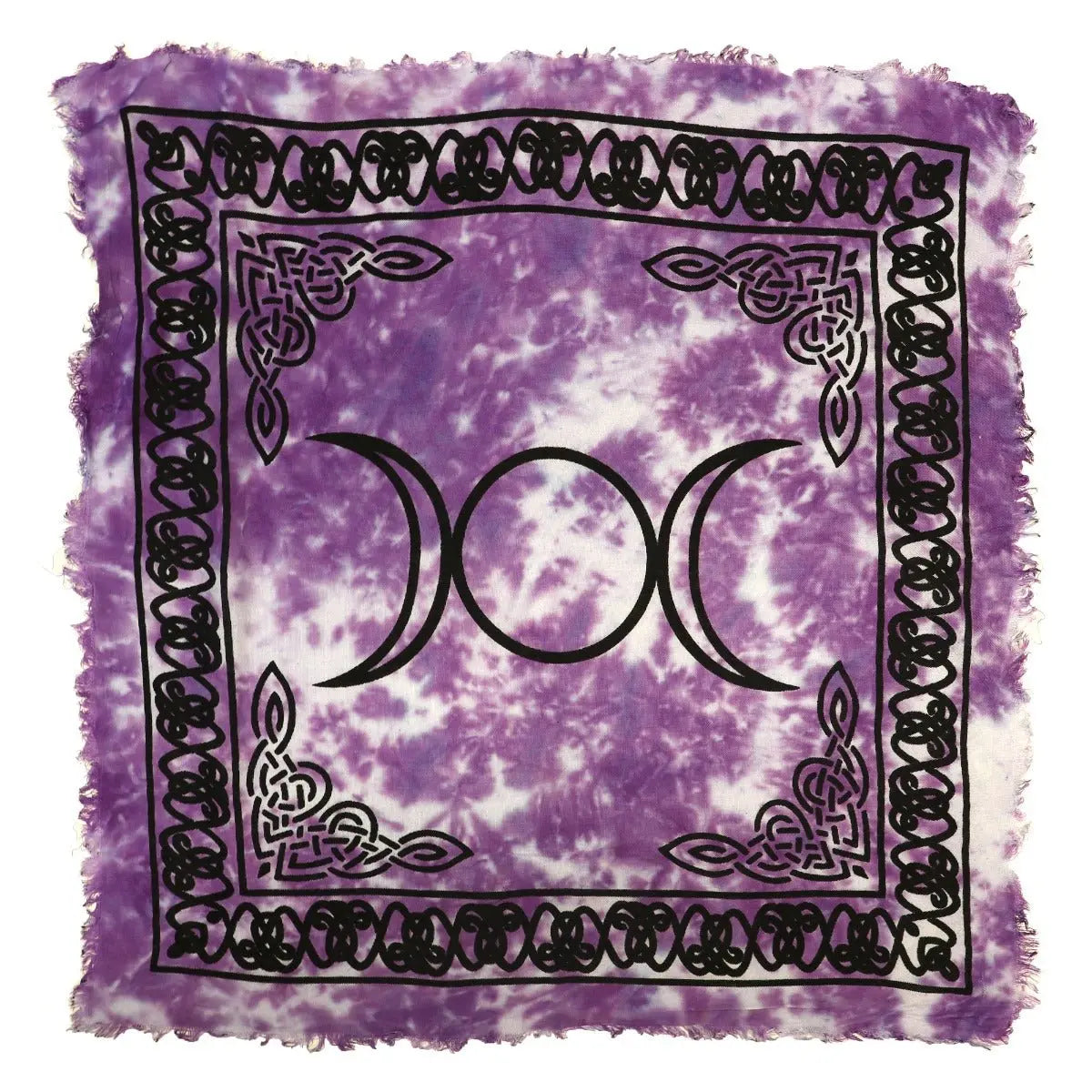 Purple Celtic Triple Moon Goddess Altar Cloth