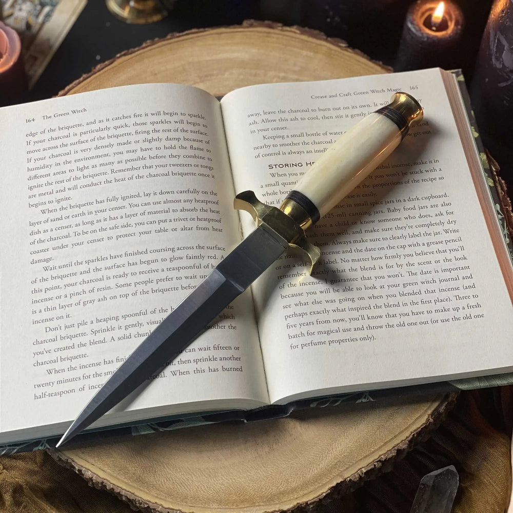 White Bone Handle Ritual Athame