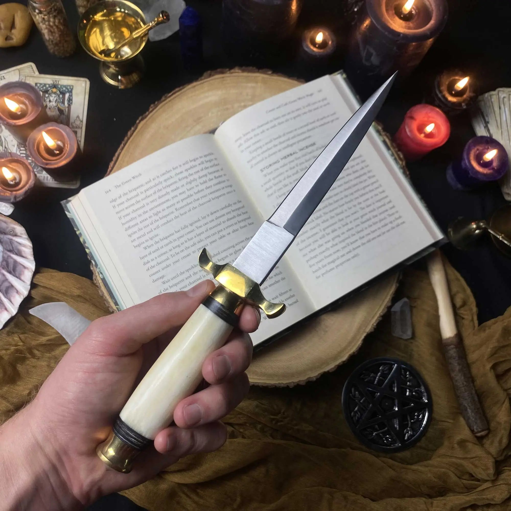 White Bone Handle Ritual Athame